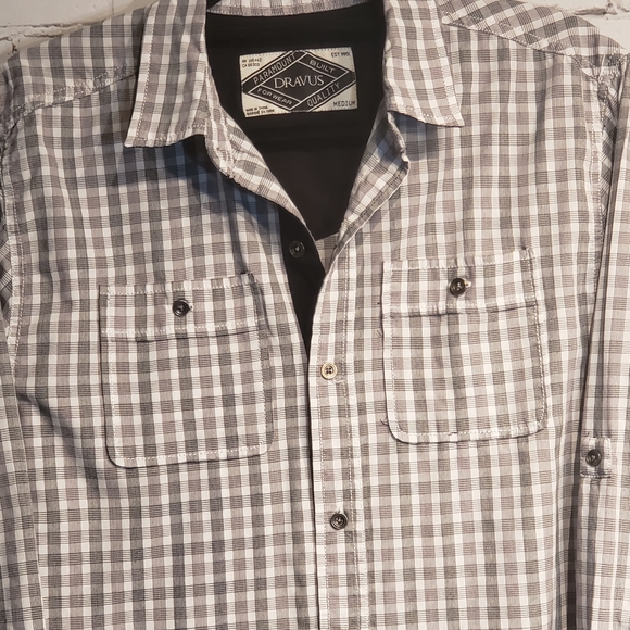 Dravus | Shirts | Dravus Button Down Casual Shirt Med Blackwhite | Poshmark